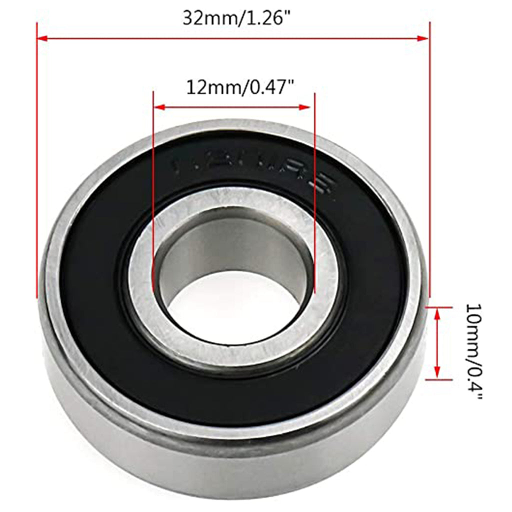 6201RS Ball Bearing Double Sealed Deep Groove Bearing Steel 12mm x 32m ...