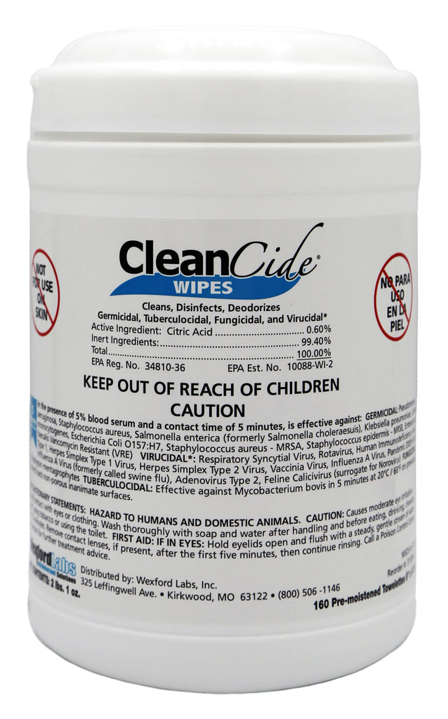 CleanCide Germicidal Wipes, 160 Wipes – ANGRY TURTLE SUPPLY