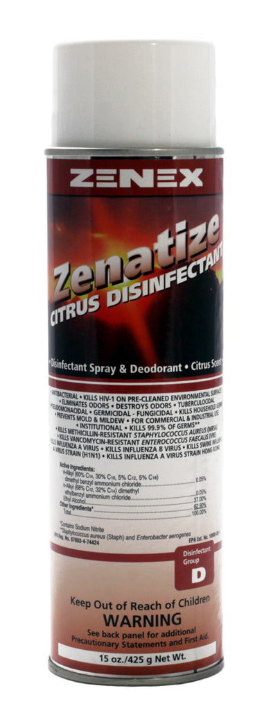 Zenex Zenatize Citrus Disinfectant, 15oz Aerosol Can – Quality MRO